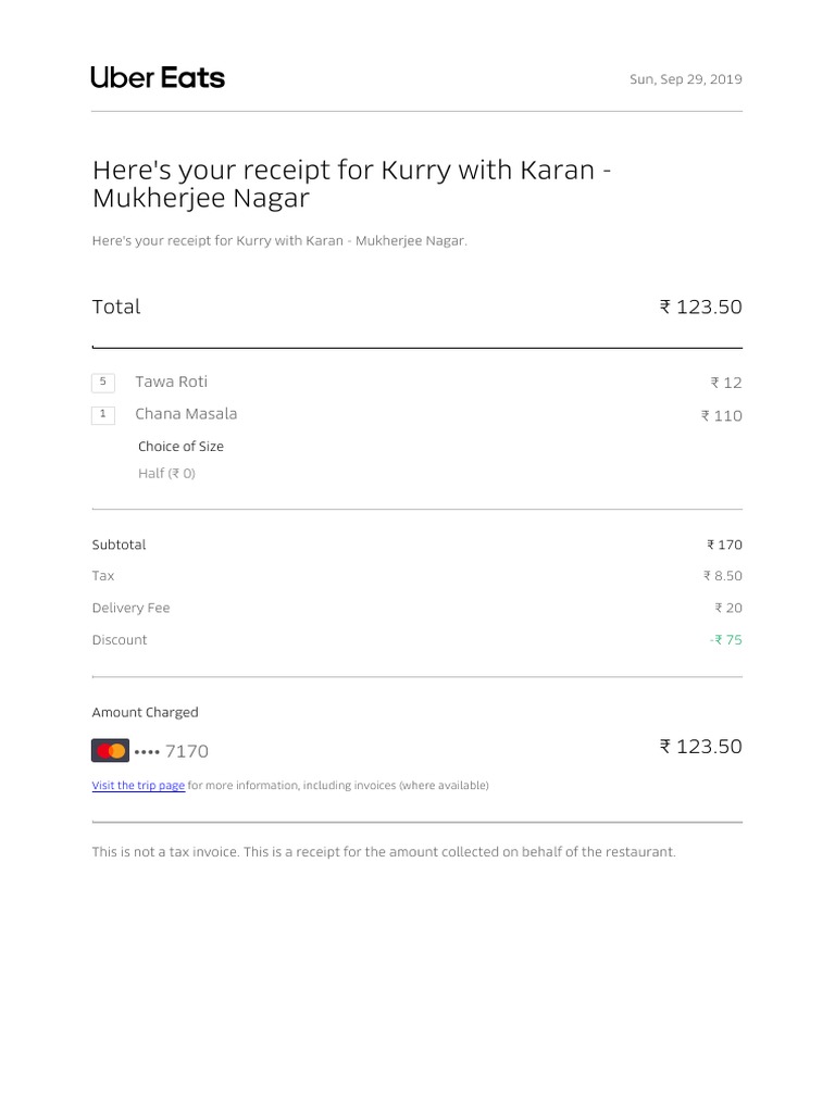Uber Eats Receipt 8ea2d377 2c3c 4b0c 98dc 6d665543cad2 | PDF