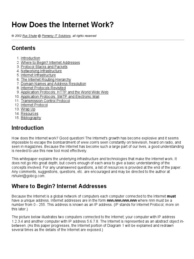 How Does The Internet Work - PDF | PDF | Internet Protocol Suite | Port ...