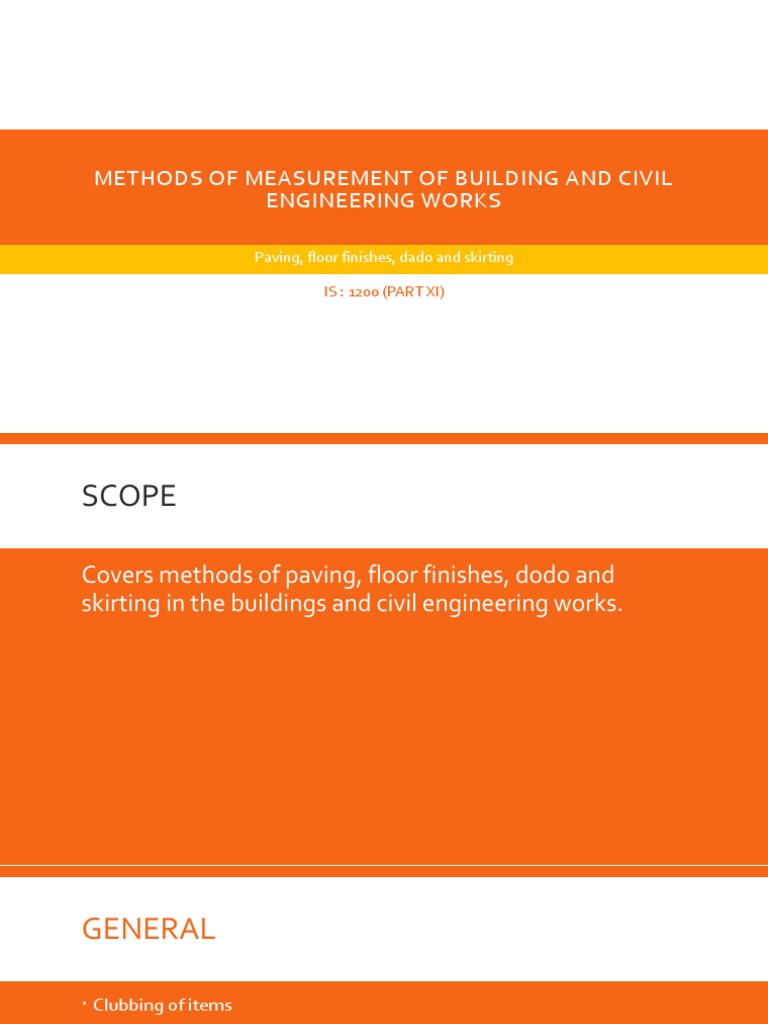 Methods of Measurement of Building and Civil Engineering | PDF | Tile ...