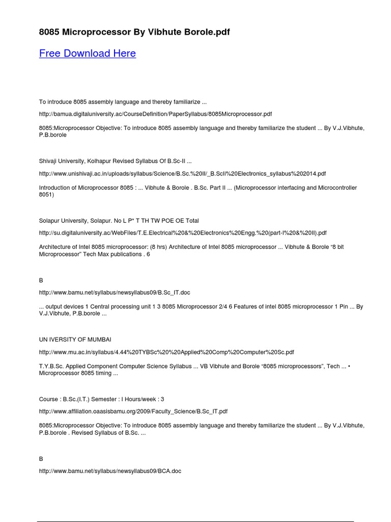 Dokumen - Tips 8085 Microprocessor by Vibhute Borole 8085 Microprocessor by Vibhute Borolepdf ...