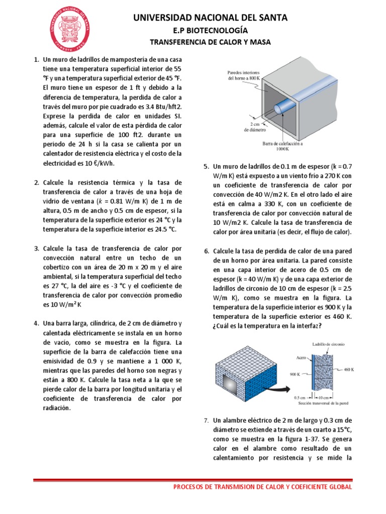 Transferencia de Calor: Ejercicios Prácticos | PDF | Transferencia de ...