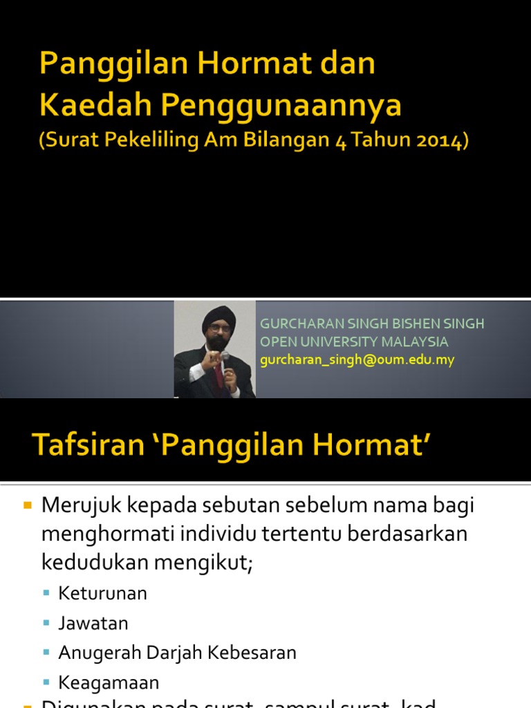 Panggilan Hormat Dan Kaedah Penggunaannya-SPA - 4-2014 - UPSI ...