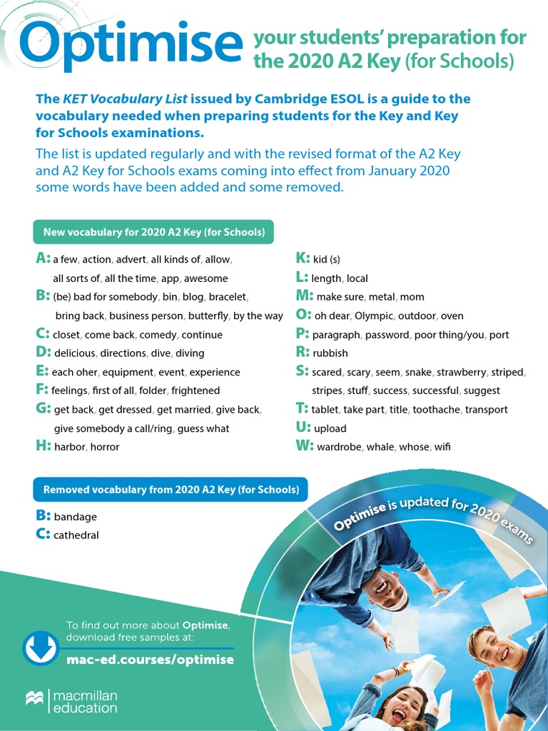 A2 Key Vocabulary Updates 2020 | PDF