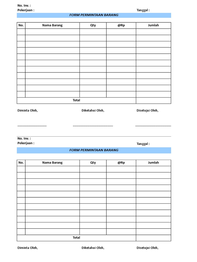 Form Permintaan Barang | PDF | Hukum