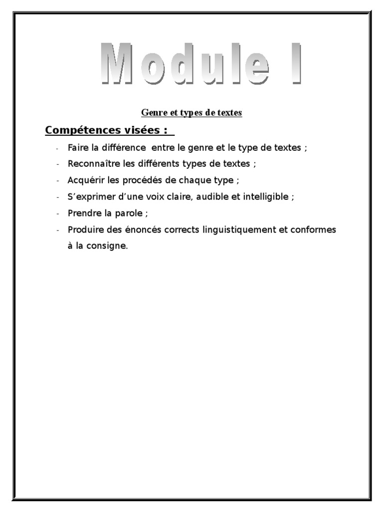 Genres et types de textes en classe | PDF