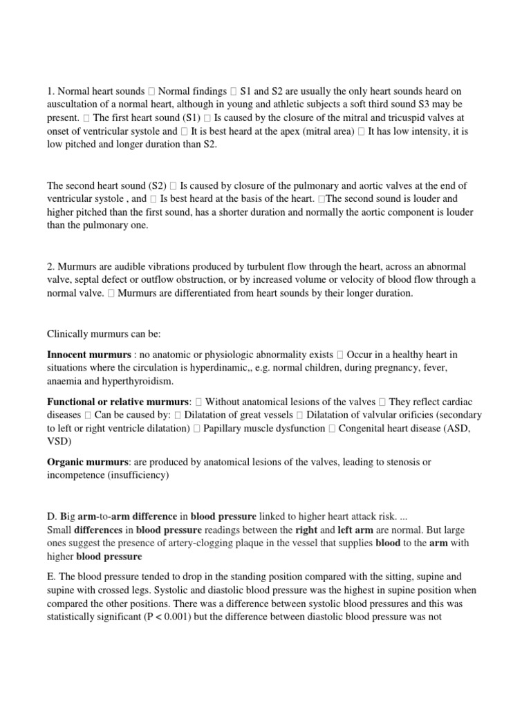 Normal Heart Sounds | PDF | Heart Valve | Heart