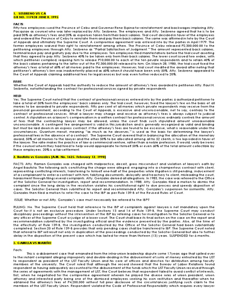 Case Digest | PDF | Attorney's Fee | Lawyer