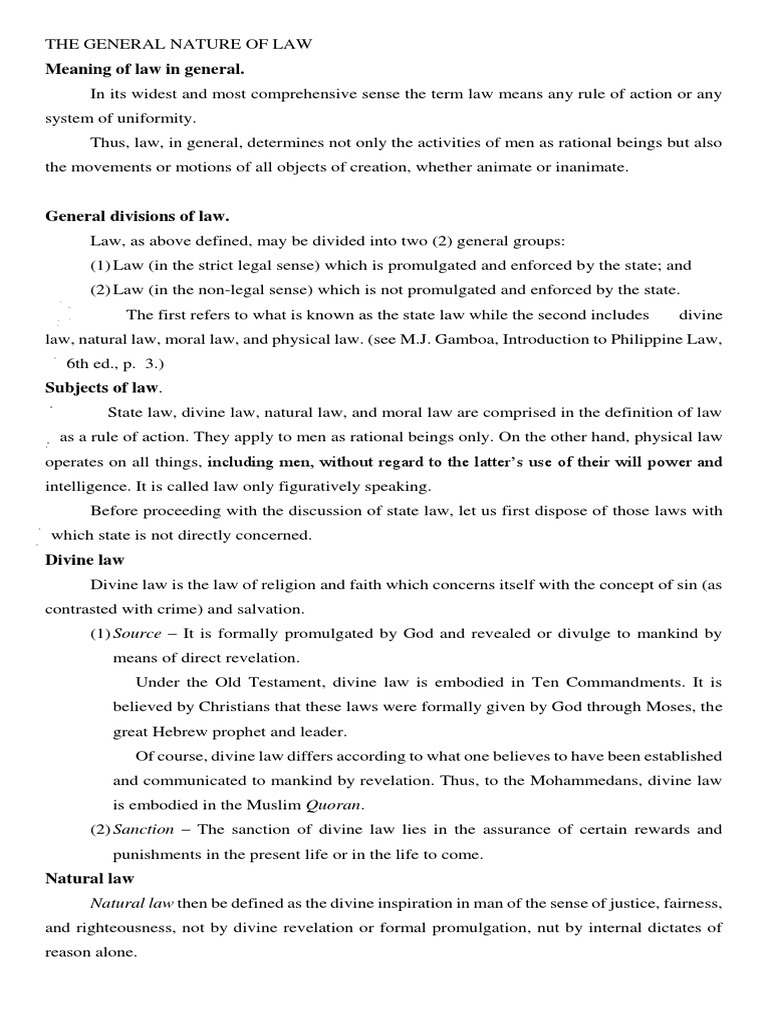 Understanding the Nature of Law | PDF | Revelation | Natural Law