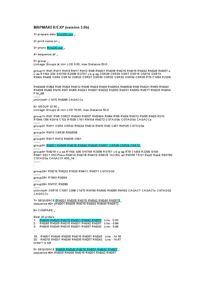 MAPMAKER/EXP (Version 3.0b) | PDF | Genetics