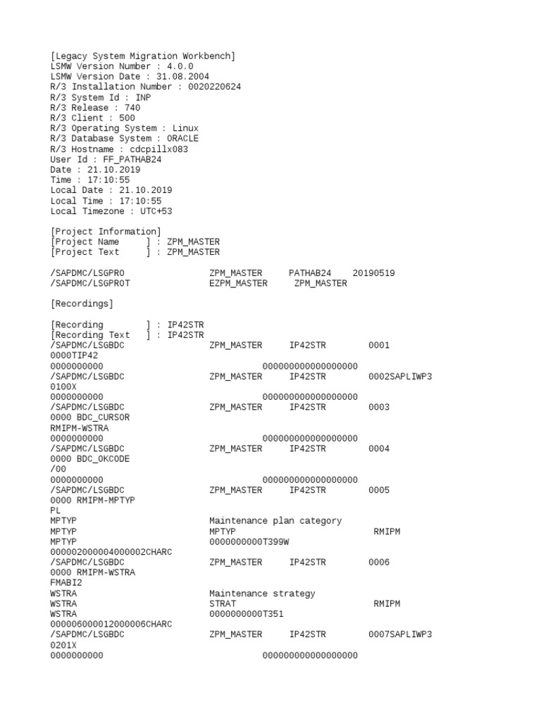 LSMW Inp ZPM Master | PDF | Computer Engineering | Data