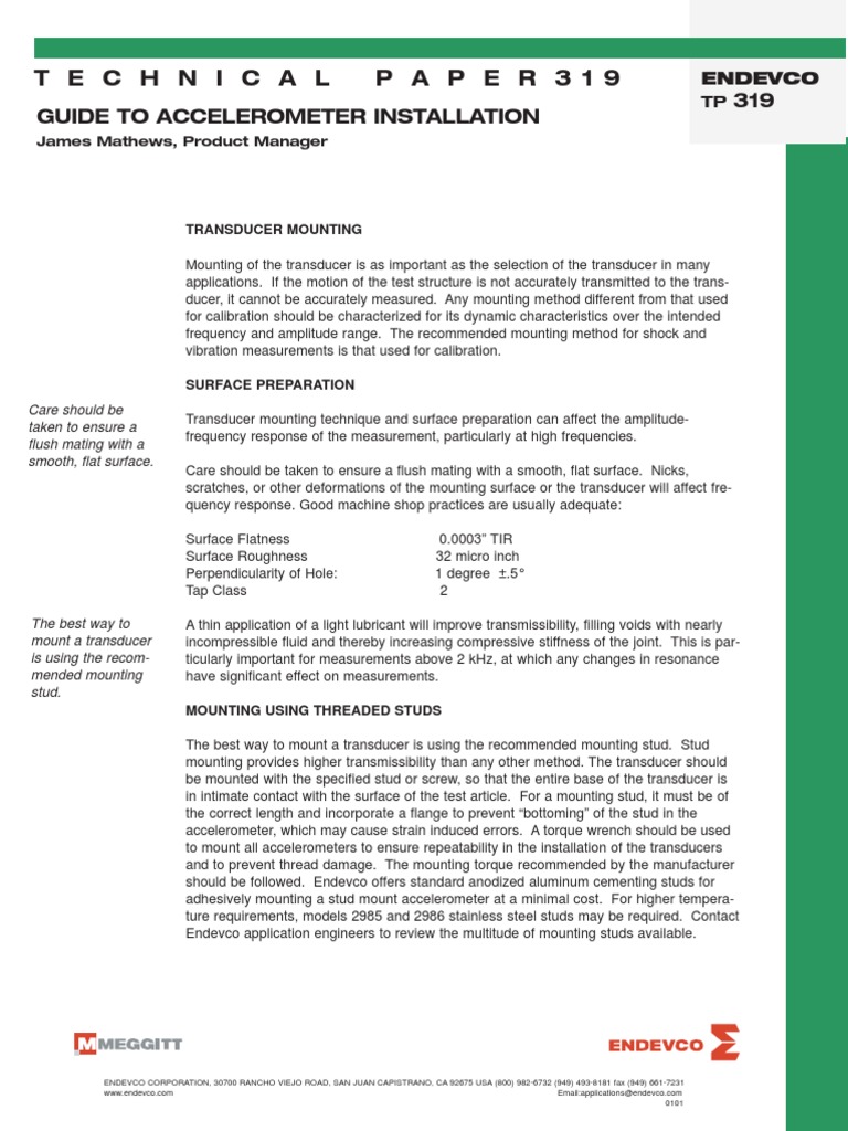 Guide To Accelerometer Installation Pdf Adhesive Materials
