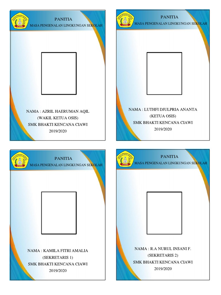 Name Tag Panitia Osis 2019-2020 | PDF