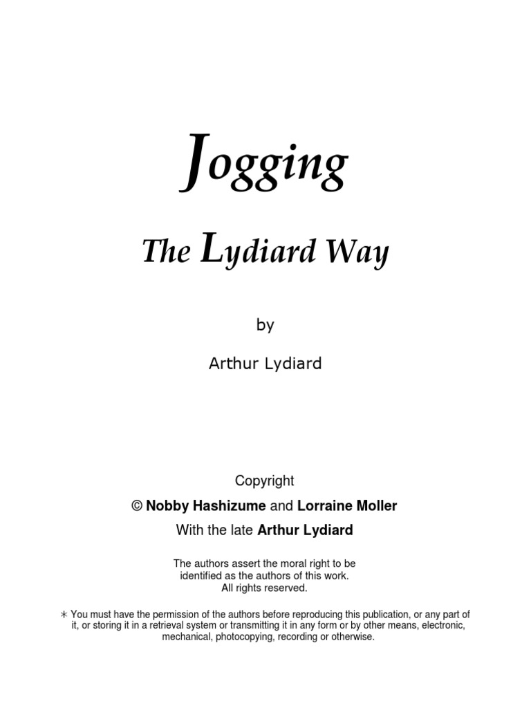 Jogging The Lydiard Way With Pics 4 | PDF | Running | Aerobic Exercise