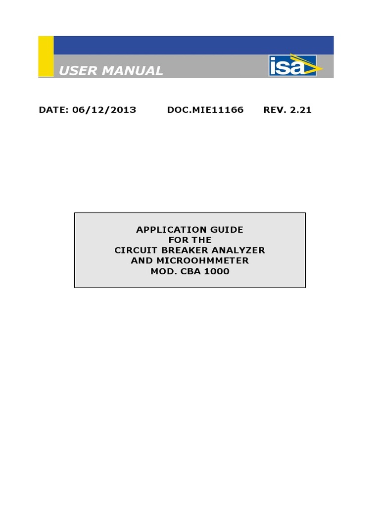 Isa Cba 1000 | PDF | Inductor | Fuse (Electrical)