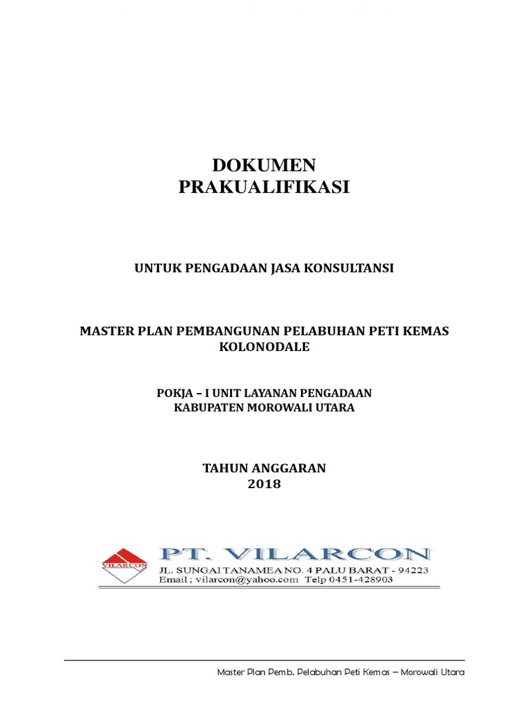 PQ Dokumen Master Plan Pelabuhan Peti Kemas | PDF