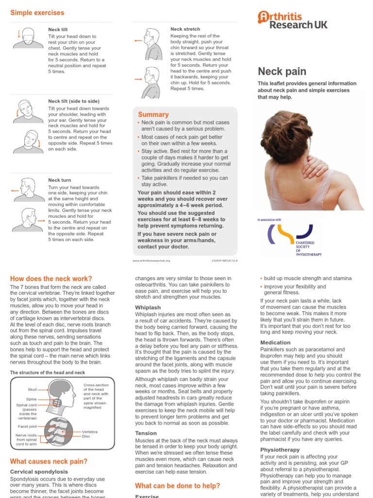 Simple neck exercises relieve pain | PDF | Vertebral Column | Spinal Cord
