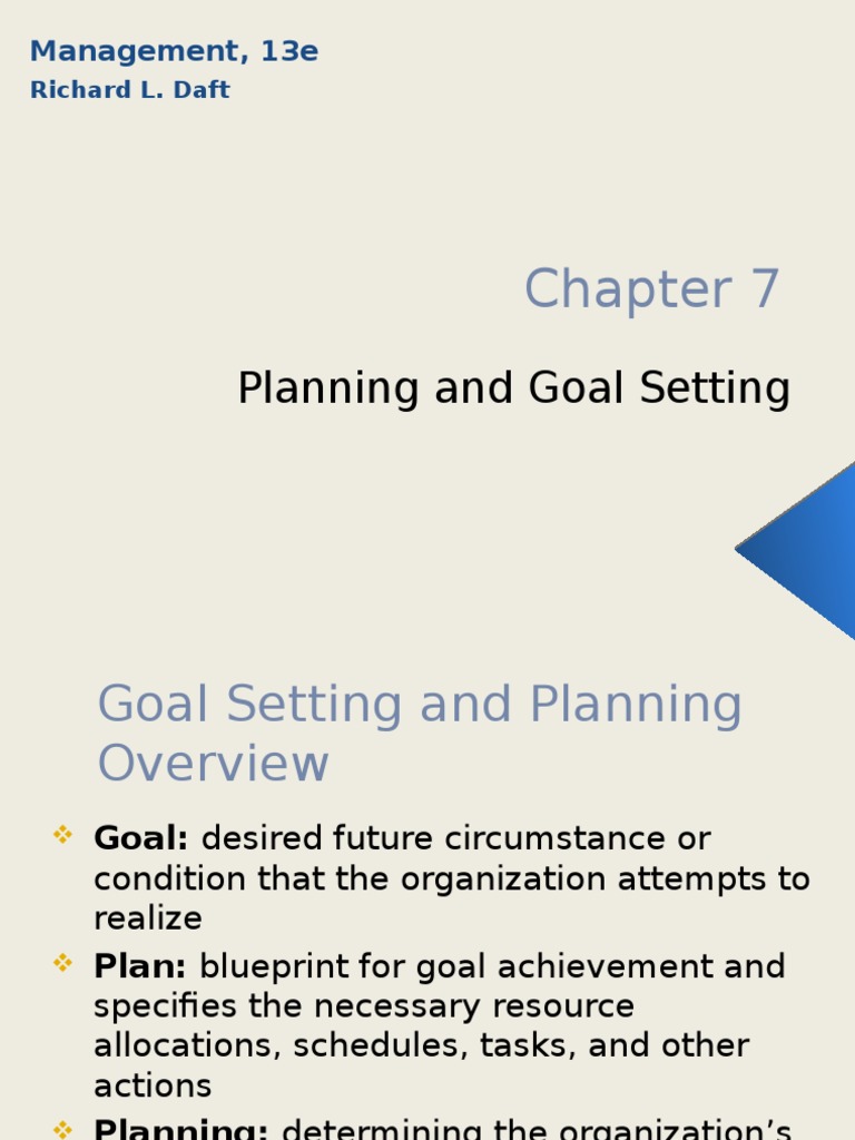 Planning and Goal Setting: Management, 13e | PDF | Goal | Performance ...