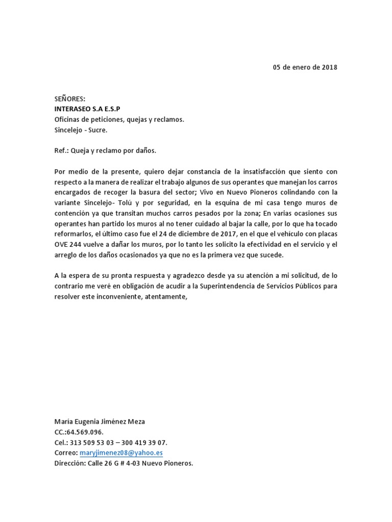 Carta Interaseo | PDF