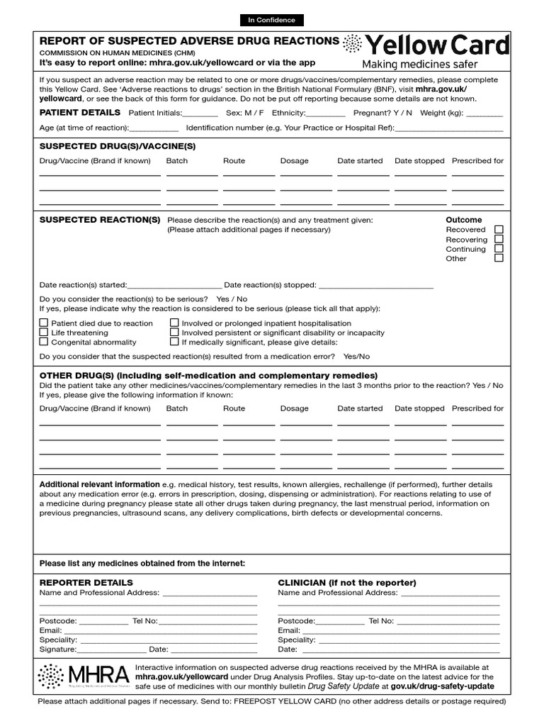 Report of Suspected Adverse Drug Reactions: It's Easy To Report Online ...