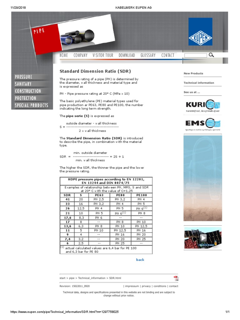 SDR Document | PDF | Polyethylene | Pipe (Fluid Conveyance)