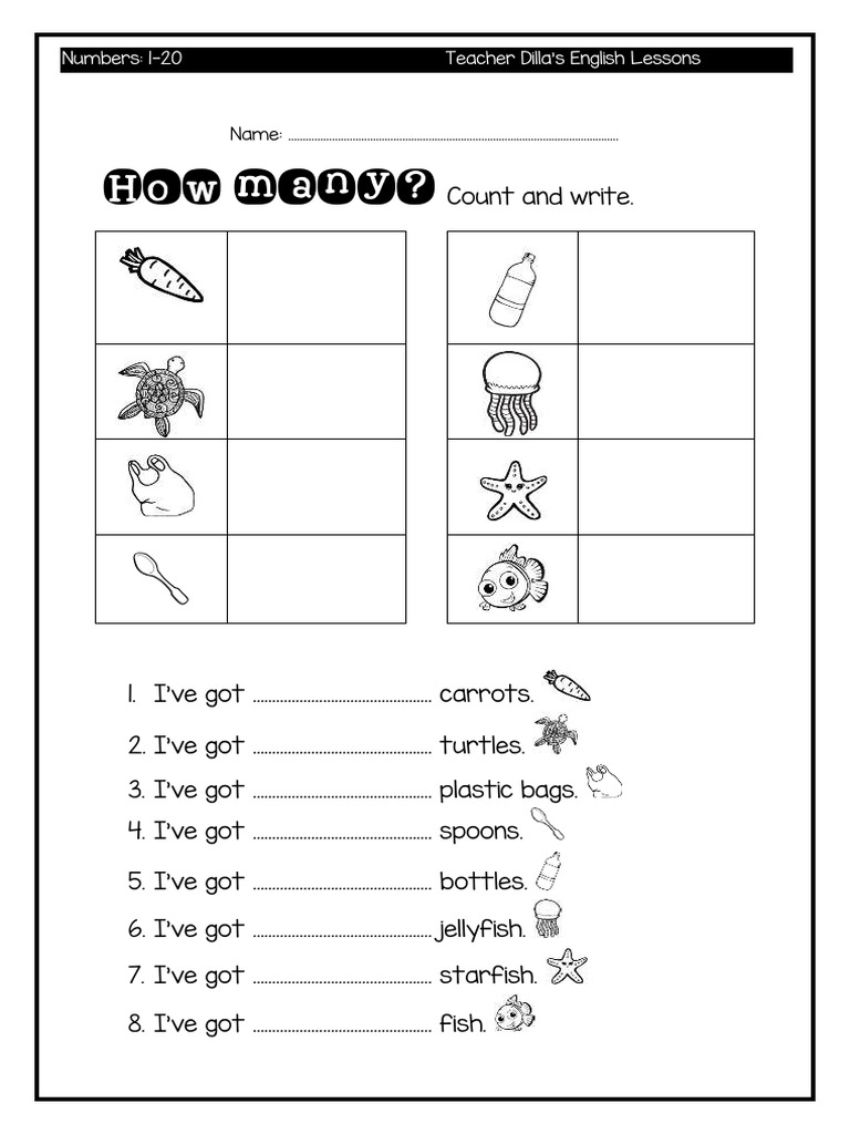 How Many?: Name: . | PDF