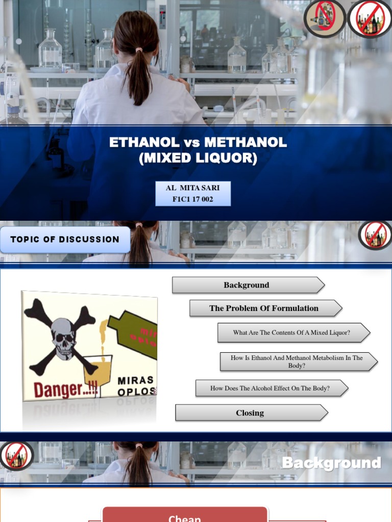 Ethanol vs Methanol: Health Impacts | PDF | Alcoholic Drinks | Ethanol