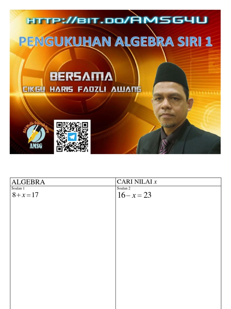 Modul Algebra Siri 1 | PDF