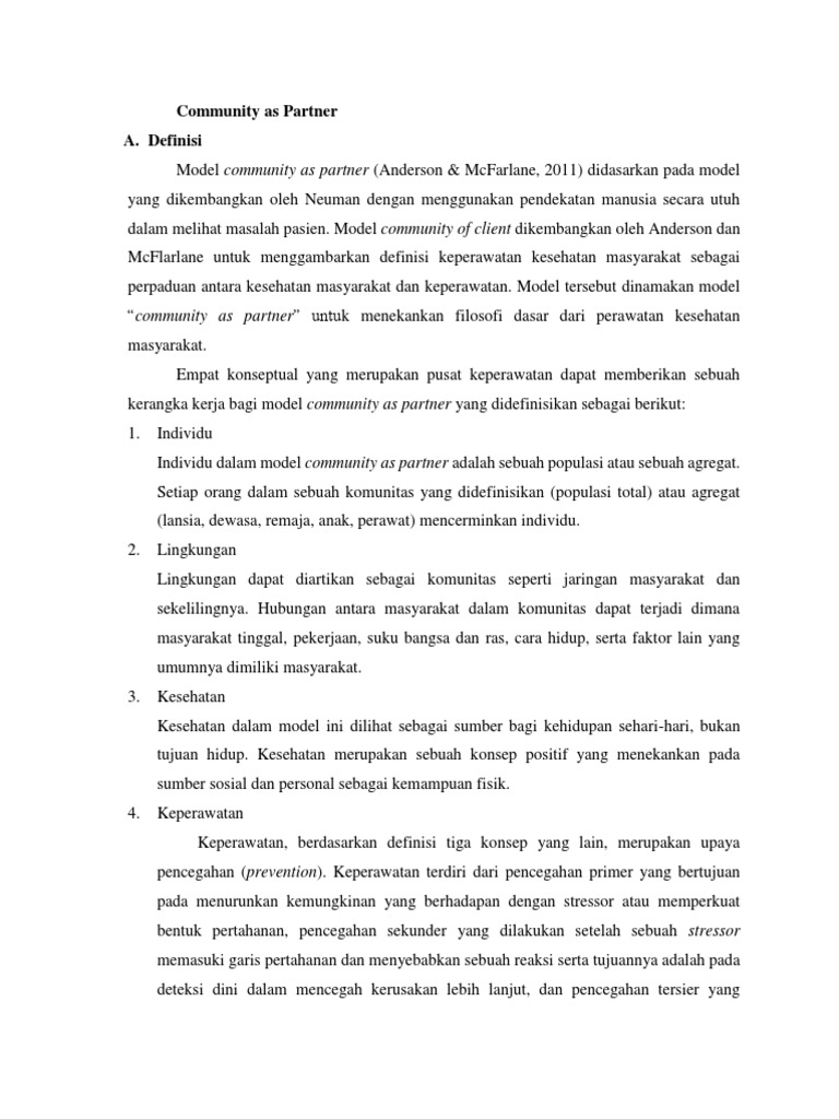 Community As Partner | PDF | Karier & Perkembangan