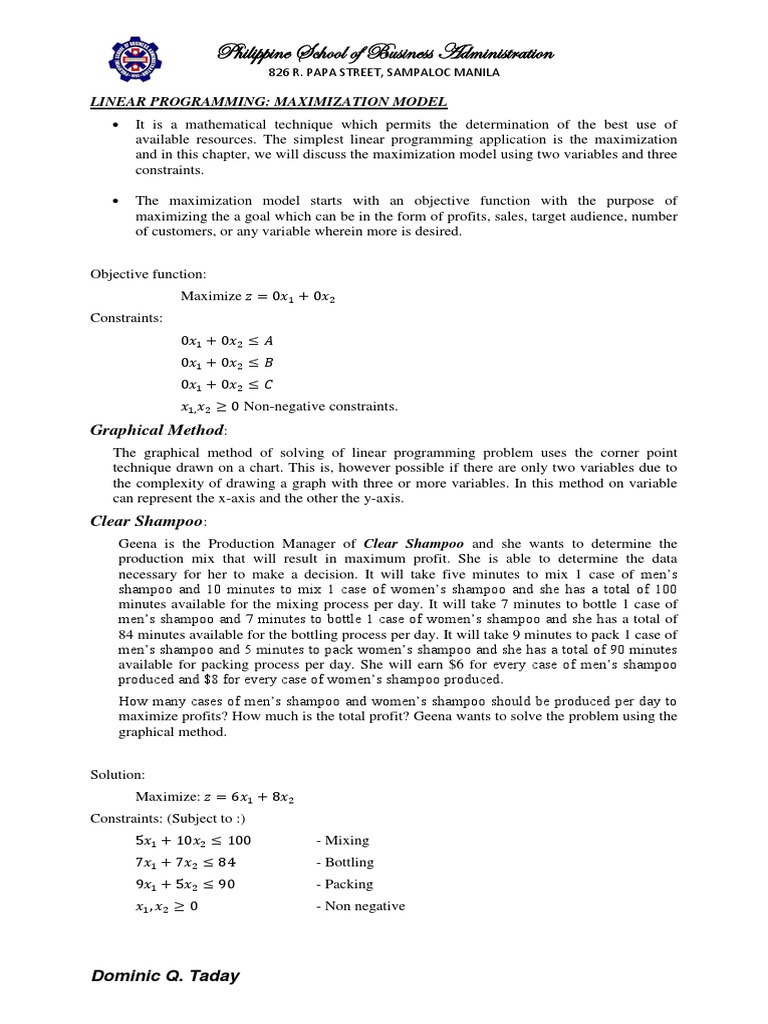 Mansci | PDF | Loss Function | Linear Programming