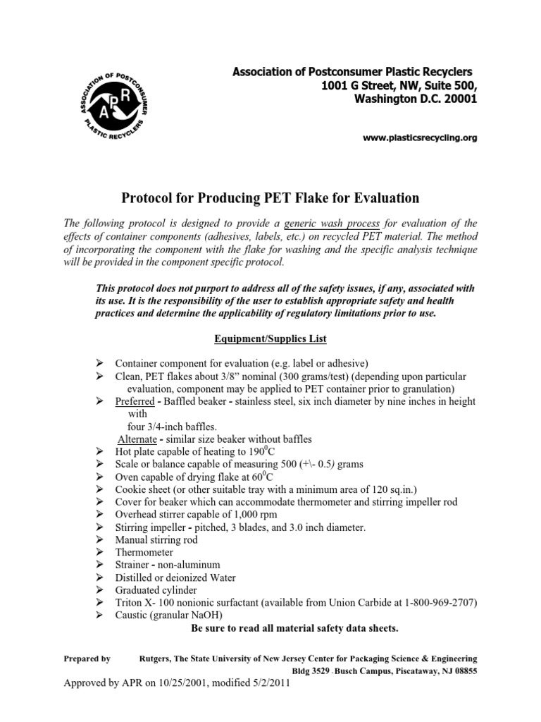 Super-Clean PET Flake Process | PDF | Materials | Nature