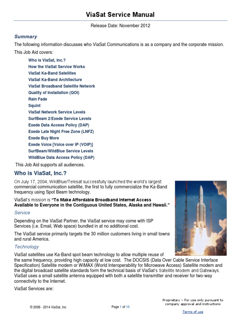 Viasat Service Manual: Who Is Viasat, Inc.? | PDF | Internet Access ...