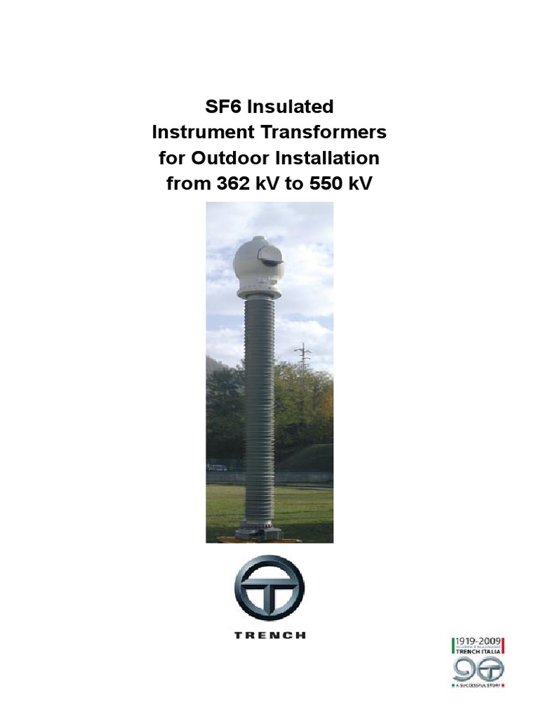 SF6 Insulated Instrument Transformers For Outdoor Installation From 362 ...