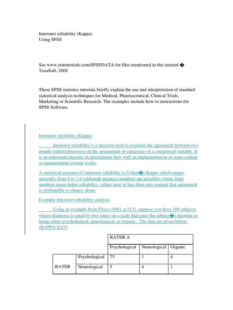 Interrater Reliability | PDF | Statistics | Analysis