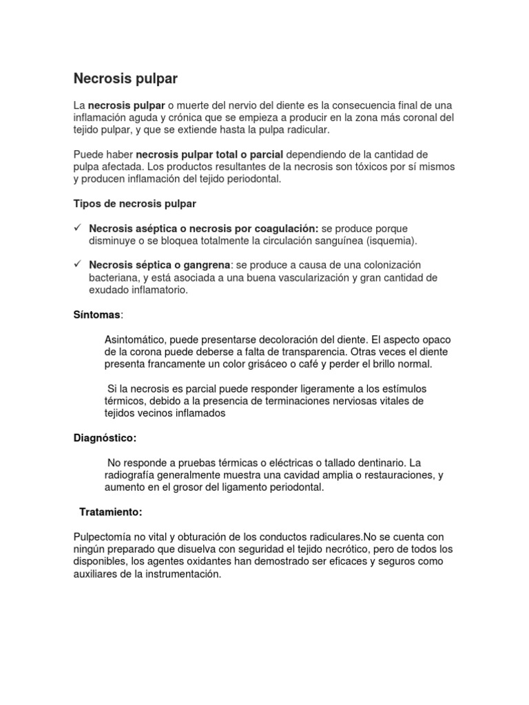 Necrosis Pulpar | PDF