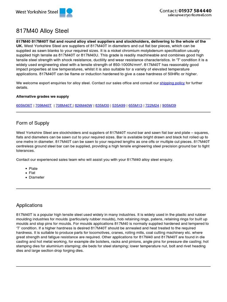 817m40 PDF | PDF | Heat Treating | Annealing (Metallurgy)