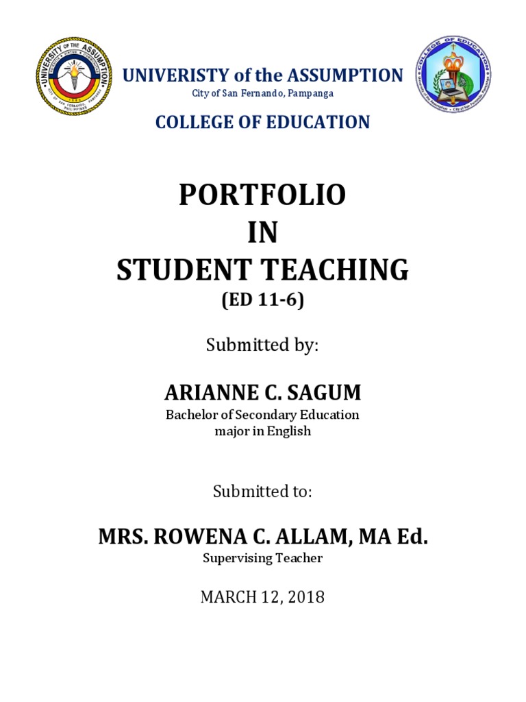 Portfolio Teamplate For Educ 4 | PDF | Bachelor's Degree | Doctor Of ...