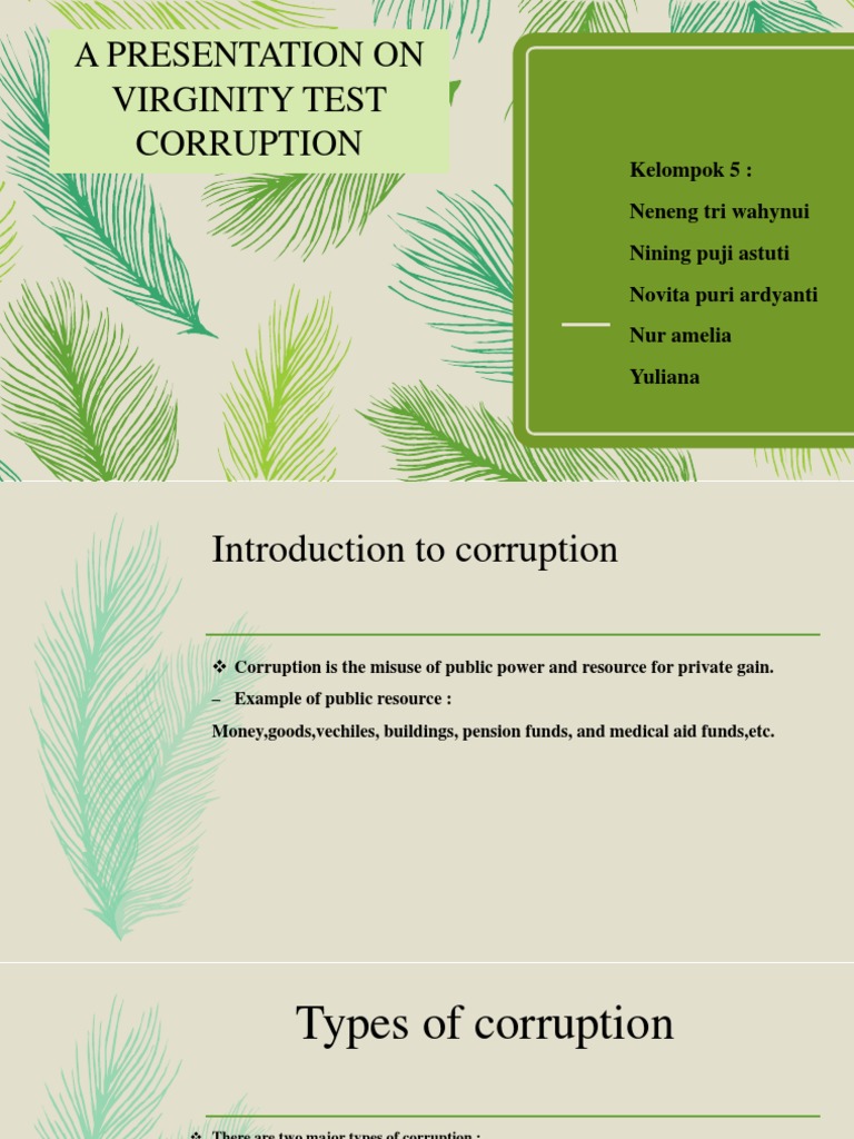 Virginity Test and Corruption Kelompok 5 | PDF | Sexual Emotions ...