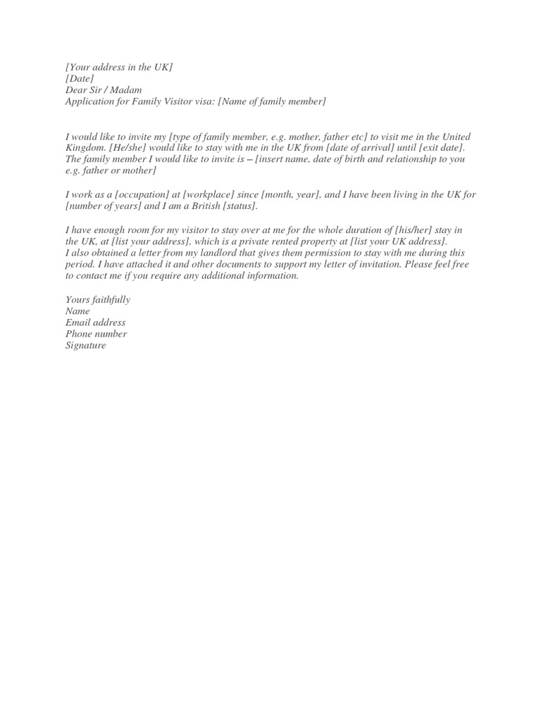 Letter of Invitation To Visit | PDF