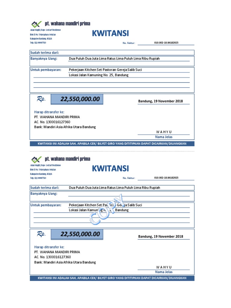 Contoh Kwitansi | PDF