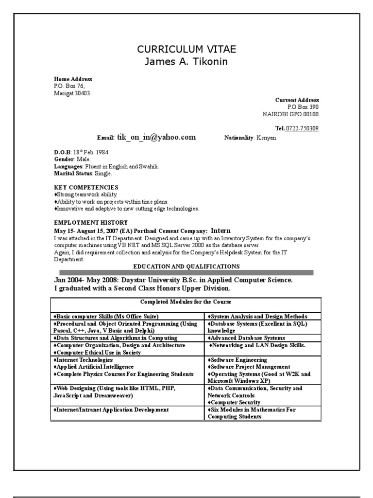 James' CV | PDF | Business