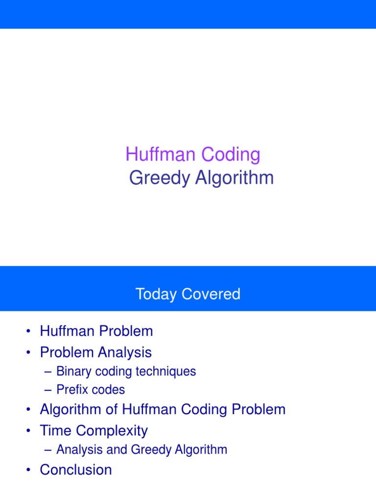 Huffman Coding: Greedy Algorithm | PDF | Code | String (Computer Science)