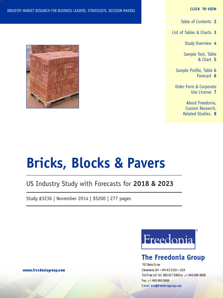 Bricks, Blocks & Pavers: US Industry Study With Forecasts For | PDF ...