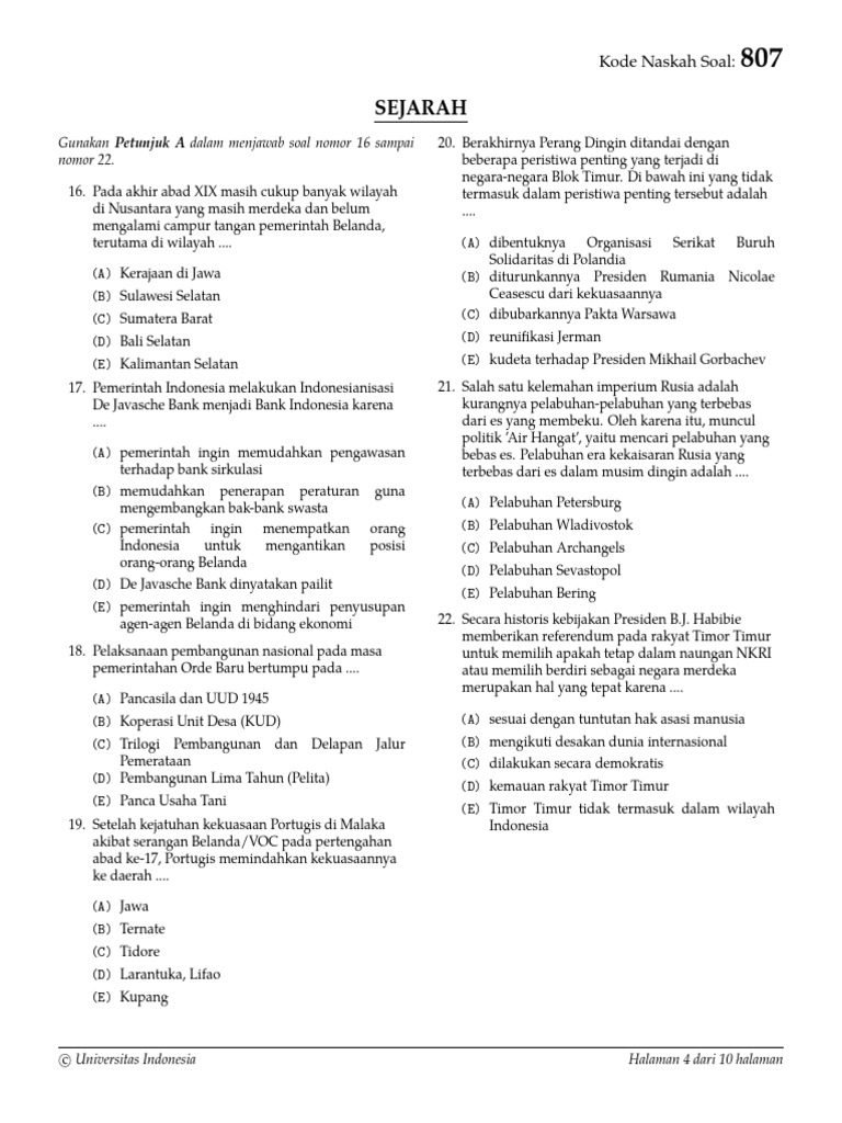 Sejarah SIMAK UI 2010 - Bimbingan Alumni UI PDF | PDF Sejarah SIMAK UI 2010 - Bimbingan Alumni UI PDF | PDF