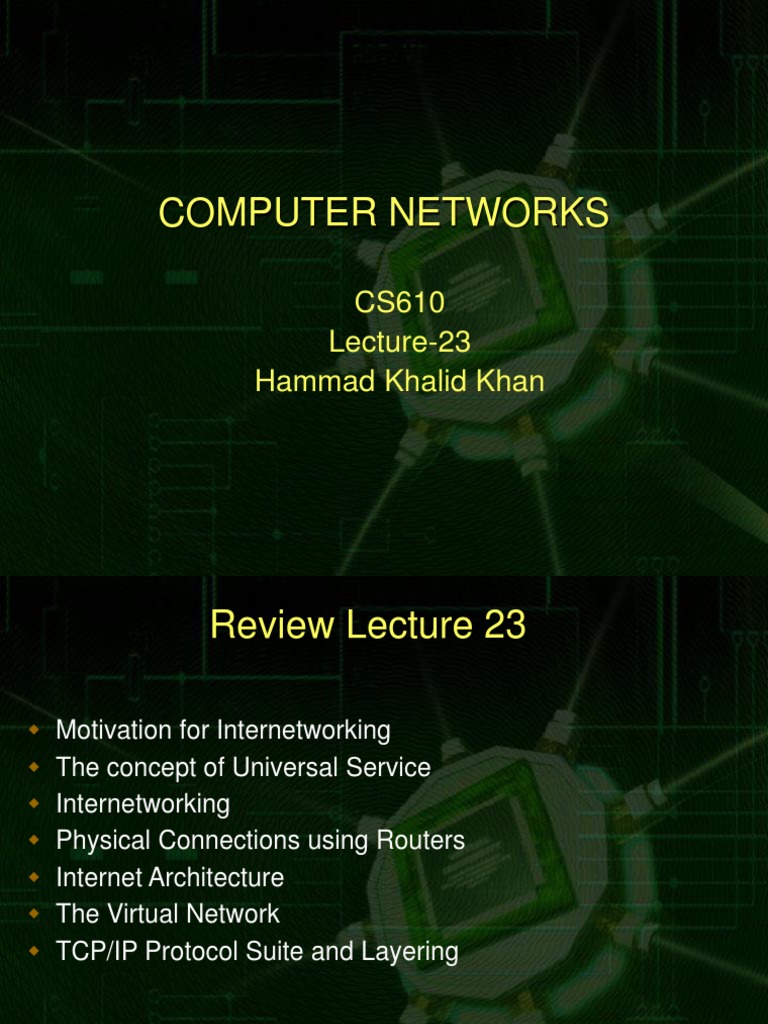 Computer Network - CS610 Power Point Slides Lecture 24 | PDF