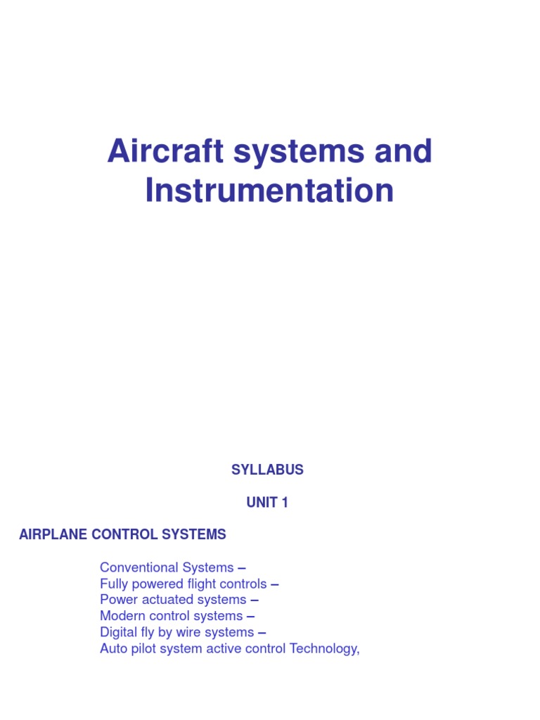 Flight Control - Anna University Fourth Semester - Aircraft System and ...