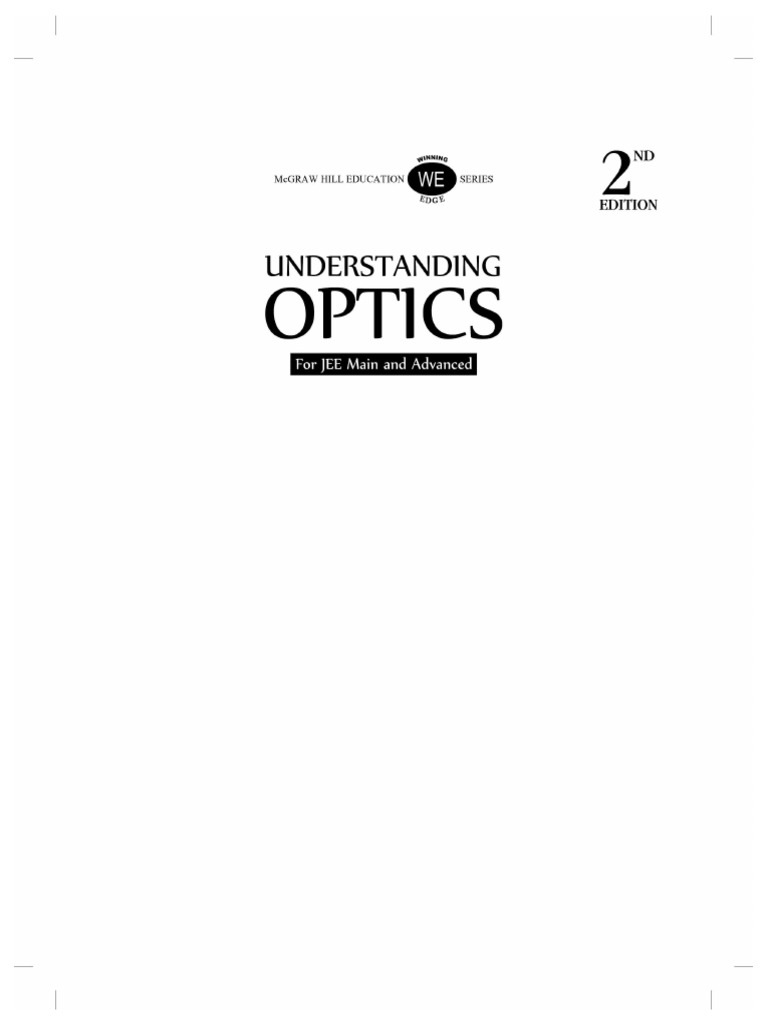 Understanding Optics For JEE Main and Advanced PDF | PDF