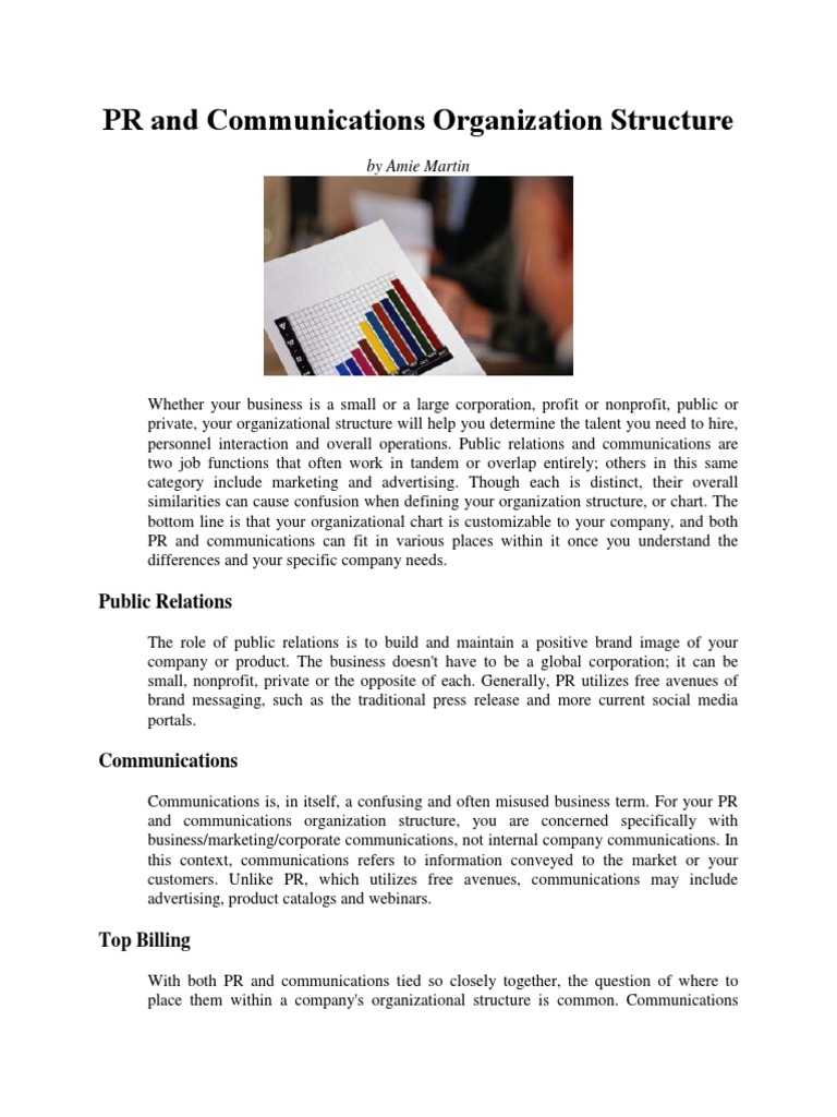 PR and Communications Organization Structure: Public Relations | PDF ...