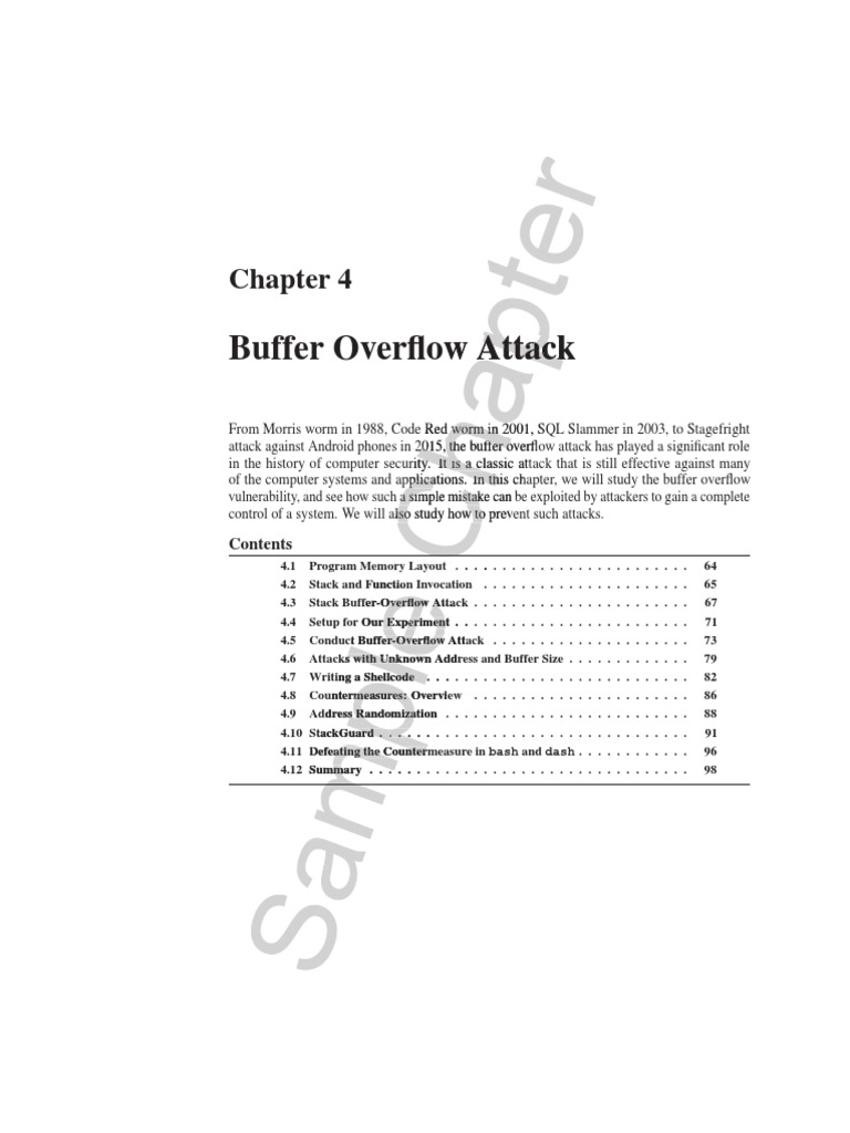 Buffer Overflow | PDF | Pointer (Computer Programming) | Subroutine