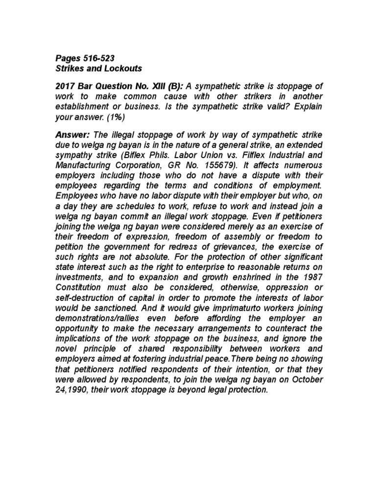 Strikes and Lockouts (Labor Review) | PDF | Strike Action | Picketing