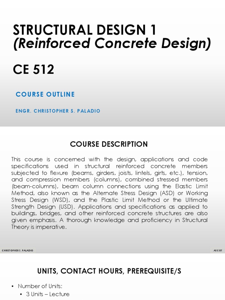Course Outline - Reinforced Concrete | PDF | Reinforced Concrete | Beam ...